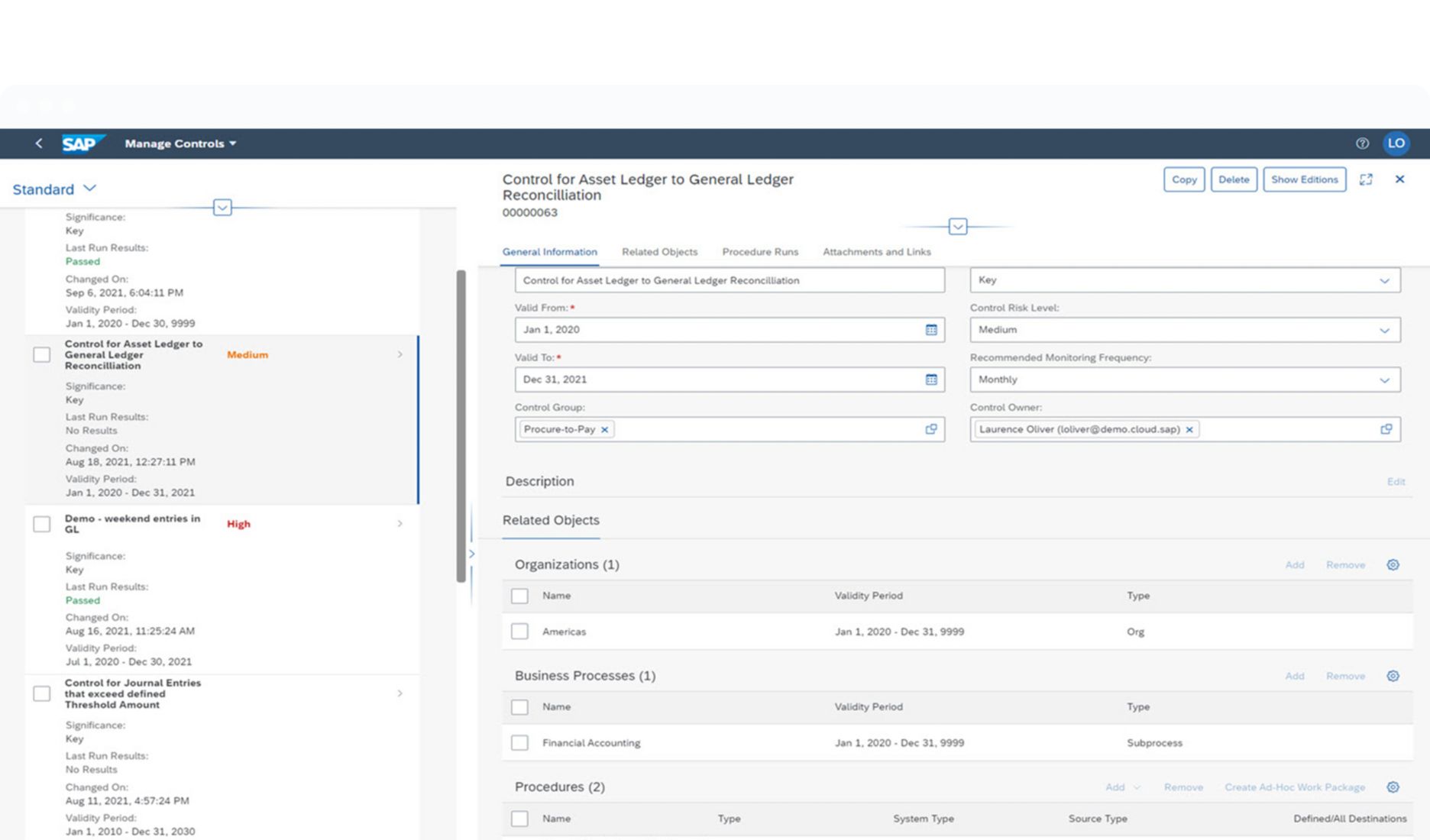 SAP Risk and Assurance Management | Internal Controls