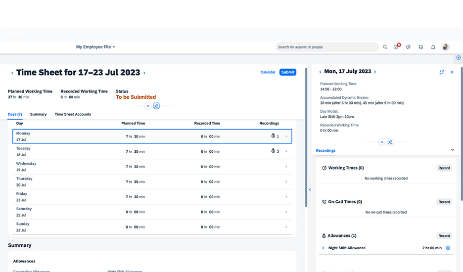 员工工时追踪软件 | 工时和考勤 | SAP SuccessFactors 员工工时追踪软件 | 工时和考勤 | SAP SuccessFactors
