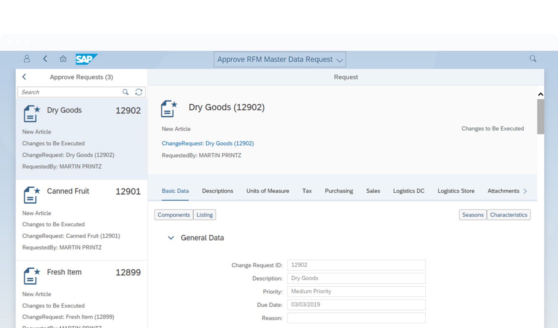 SAP Master Data Governance, retail and fashion management extension